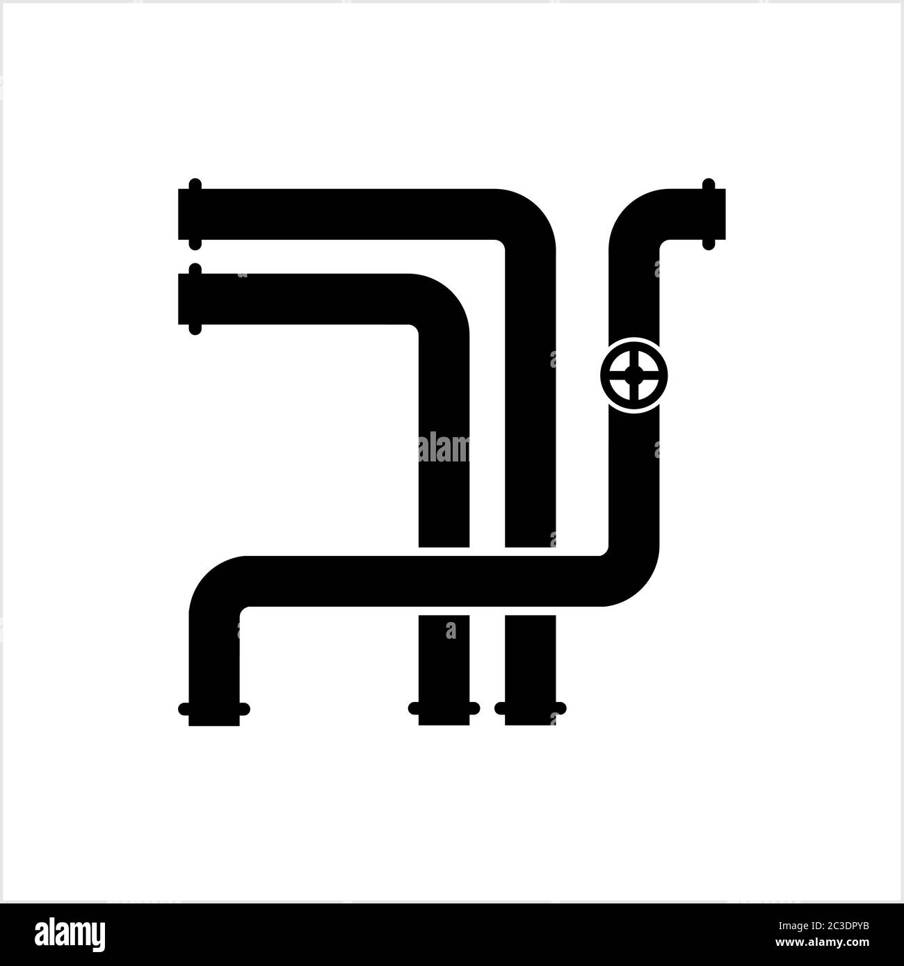 Pipe Icon, Pipe Fitting Icon, Water, Gas, Oil Pipeline, Plumbing Work ...