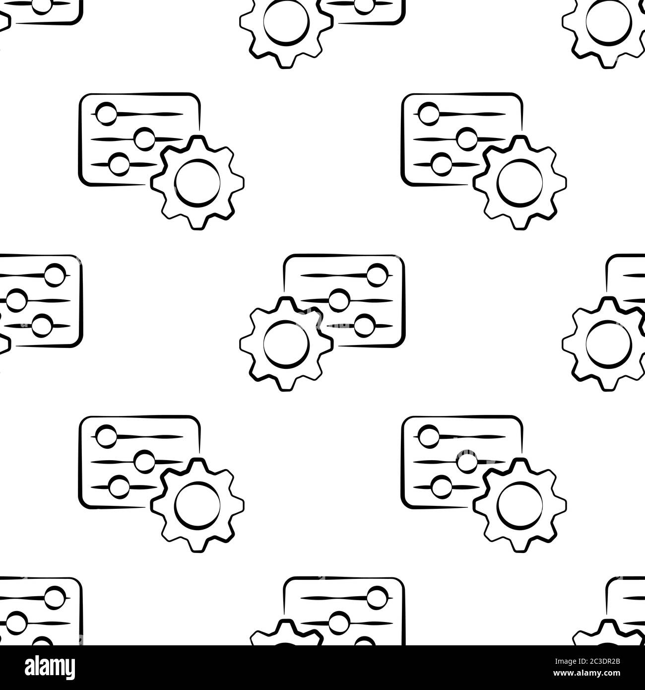 Setting Icon Seamless Pattern, Gear, User Preference Setting Vector Art ...