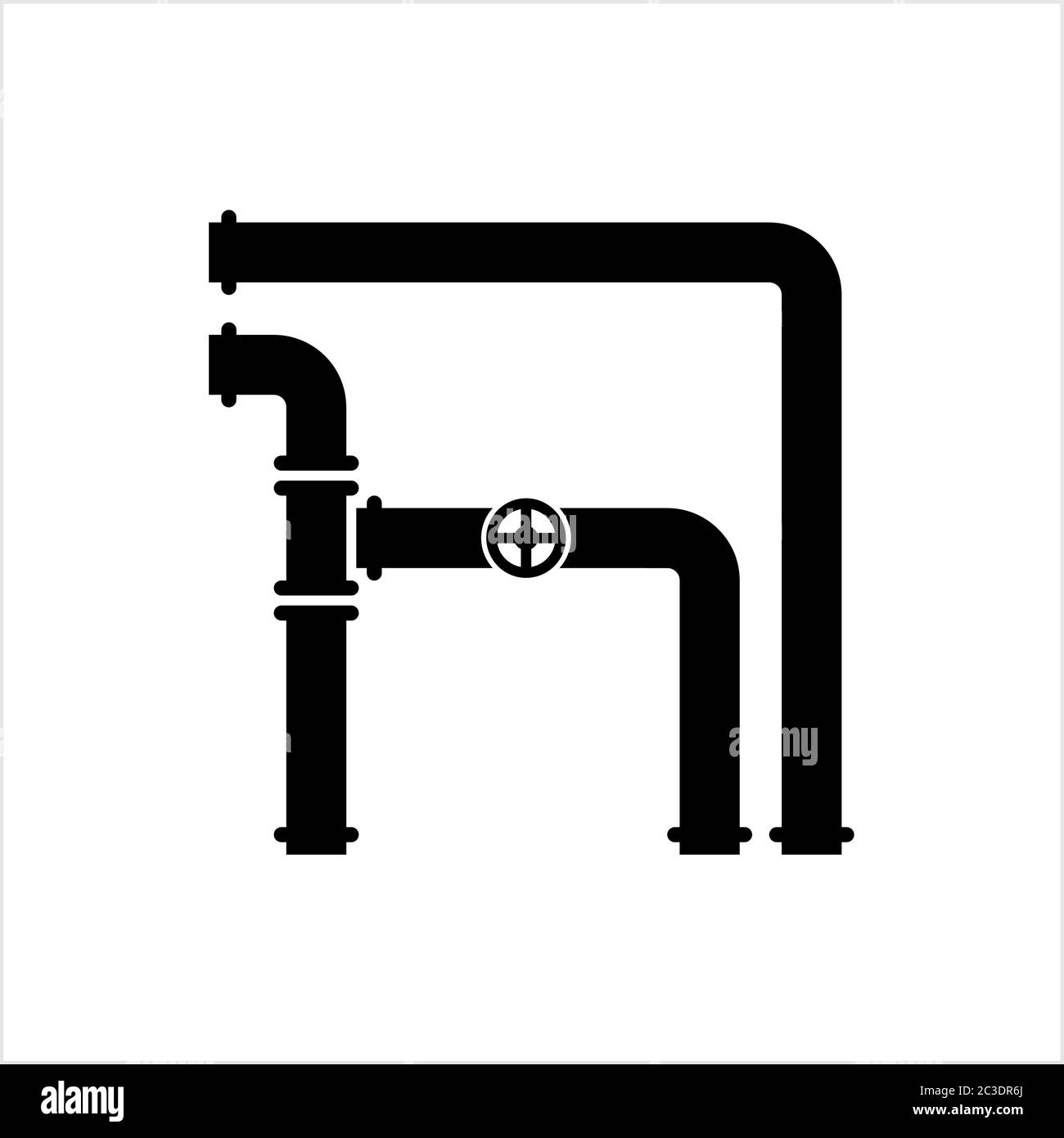 Pipe Icon, Pipe Fitting Icon, Water, Gas, Oil Pipeline, Plumbing Work ...