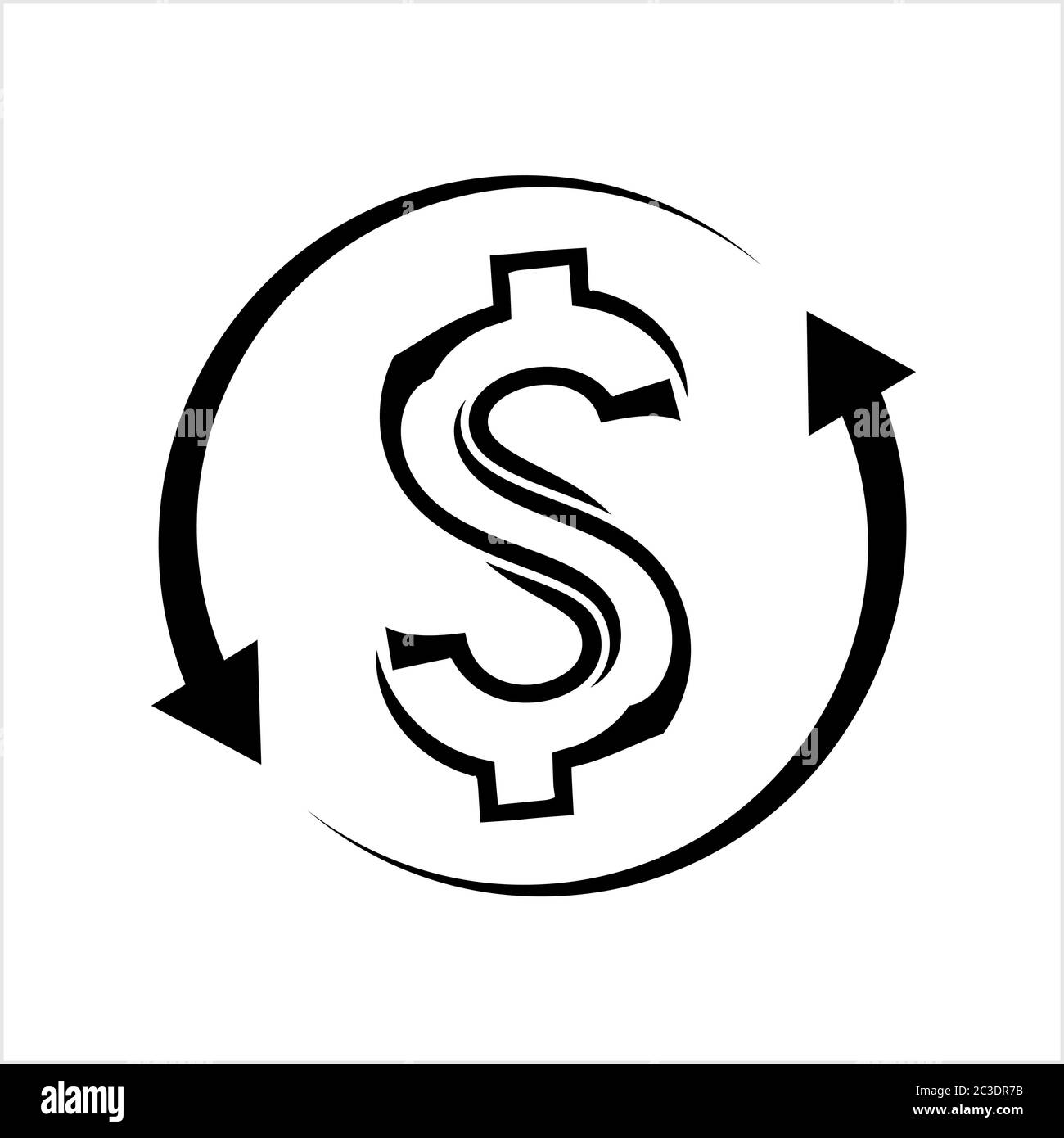 Money Change Icon, Currency Change Icon Vector Art Illustration Stock ...