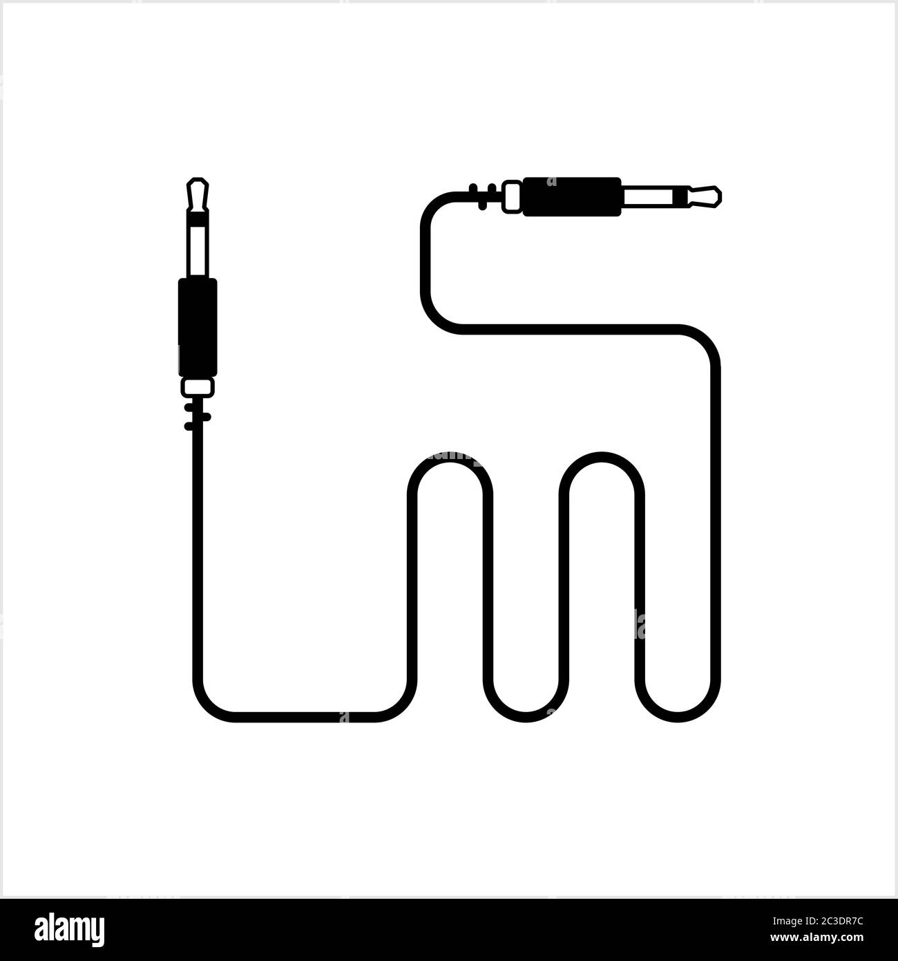 Audio Cable Icon, Plug Wire Vector Art Illustration Stock Vector Image ...