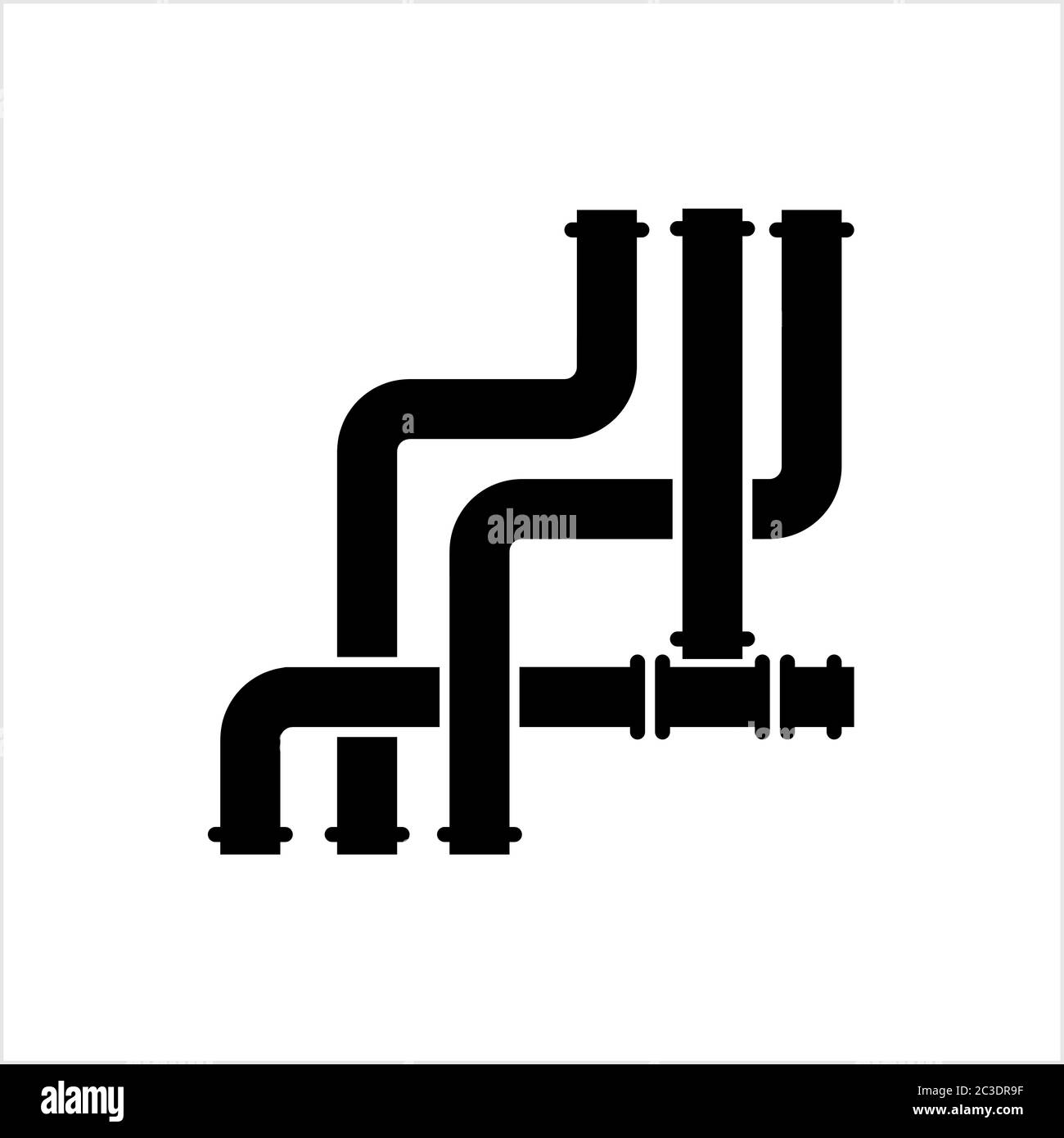 Pipe Icon, Pipe Fitting Icon, Water, Gas, Oil Pipeline, Plumbing Work ...