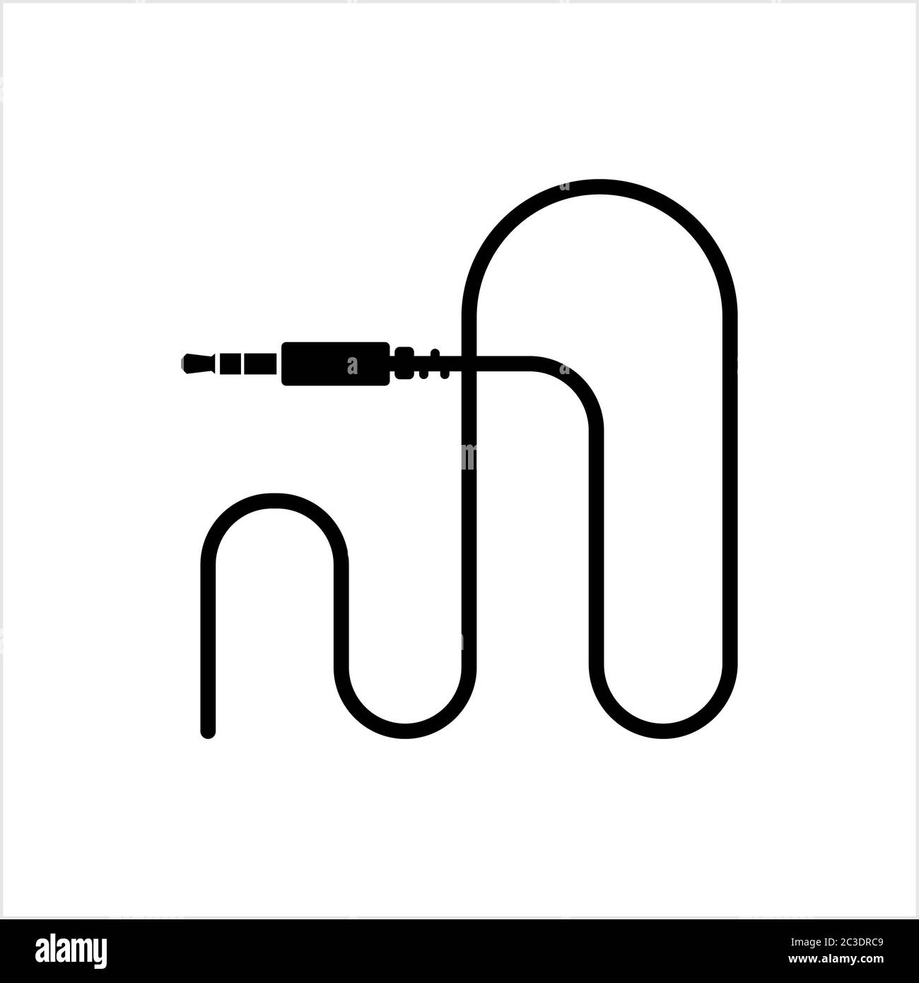 Audio Cable Icon, Plug Wire Vector Art Illustration Stock Vector Image ...