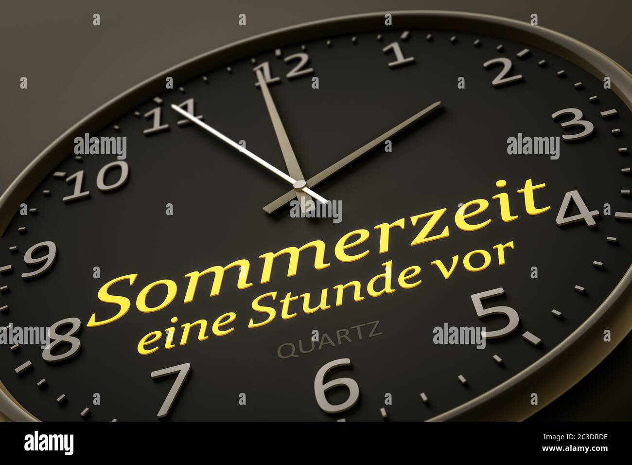 daylight saving summer time one hour forward modern black clock style ...