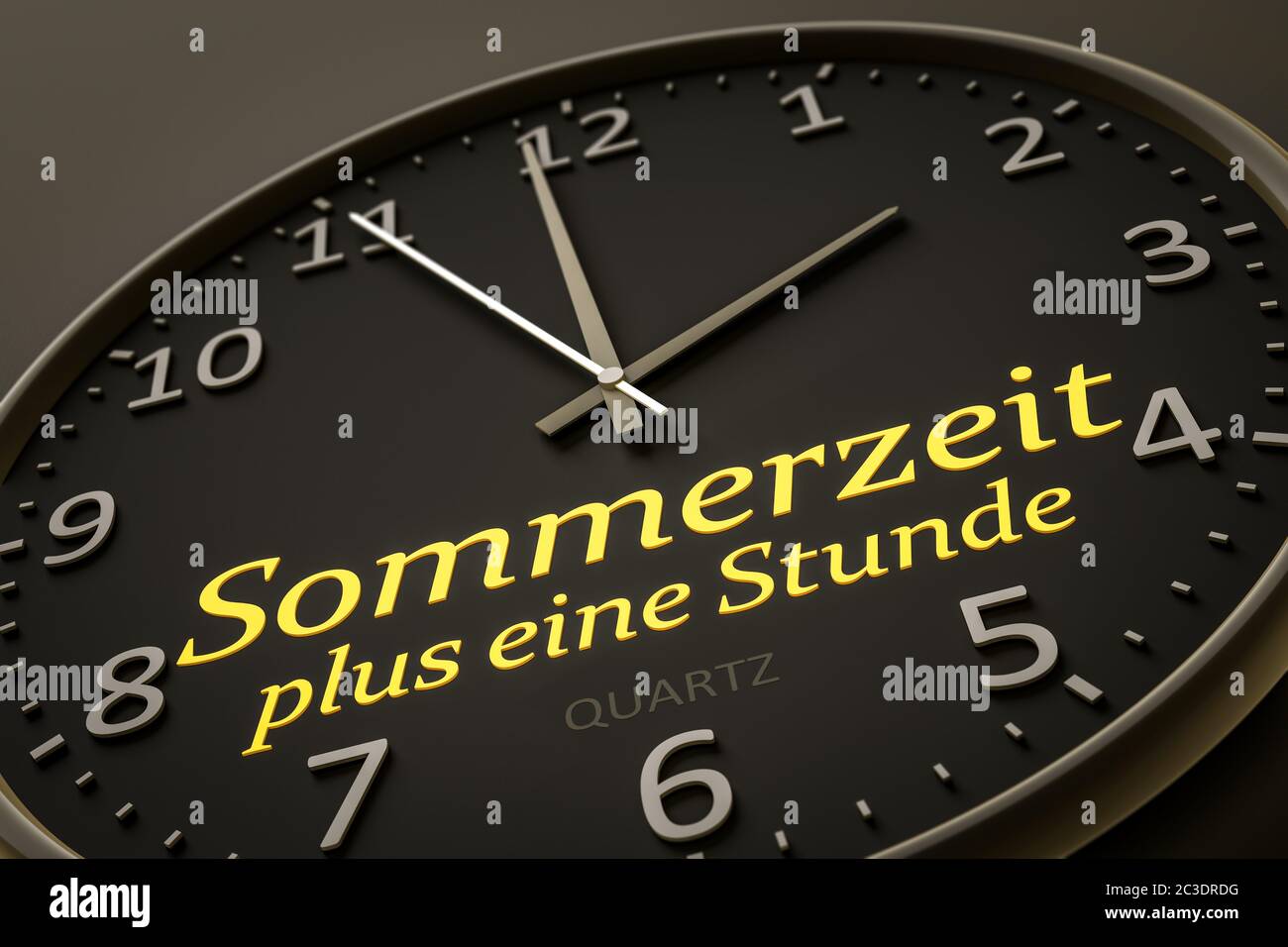 daylight saving summer time plus one hour modern black clock style ...