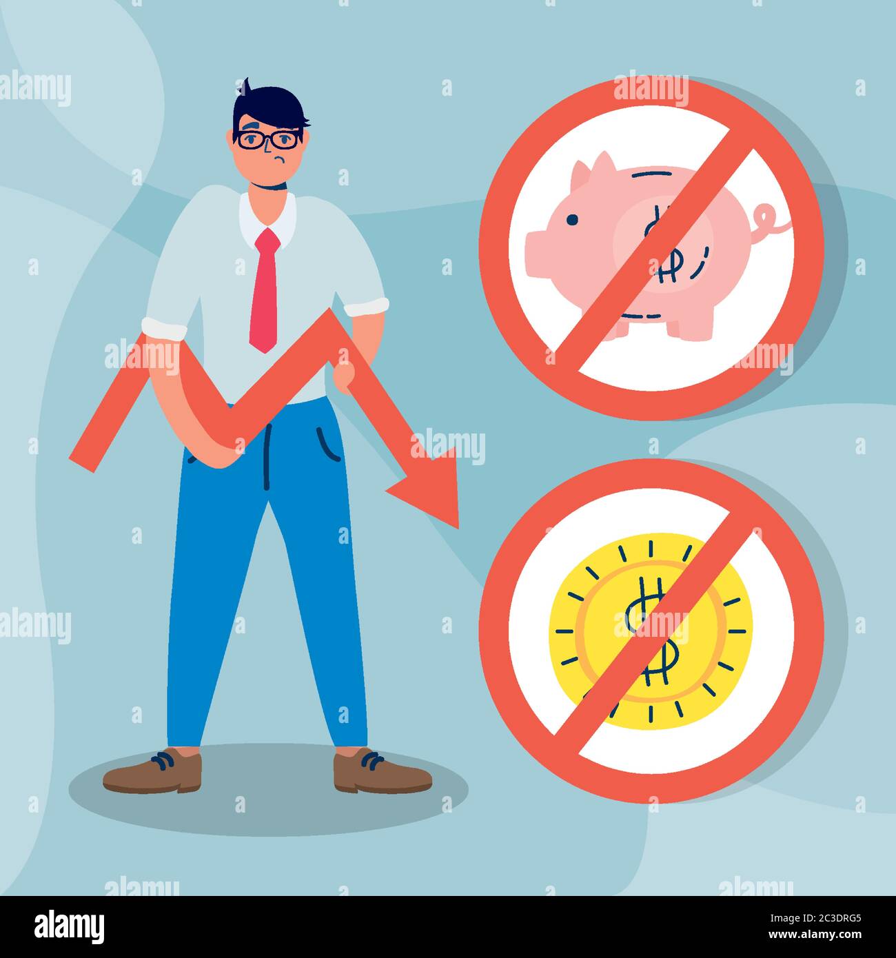 elegant business man with statistics arrow vector illustration design ...