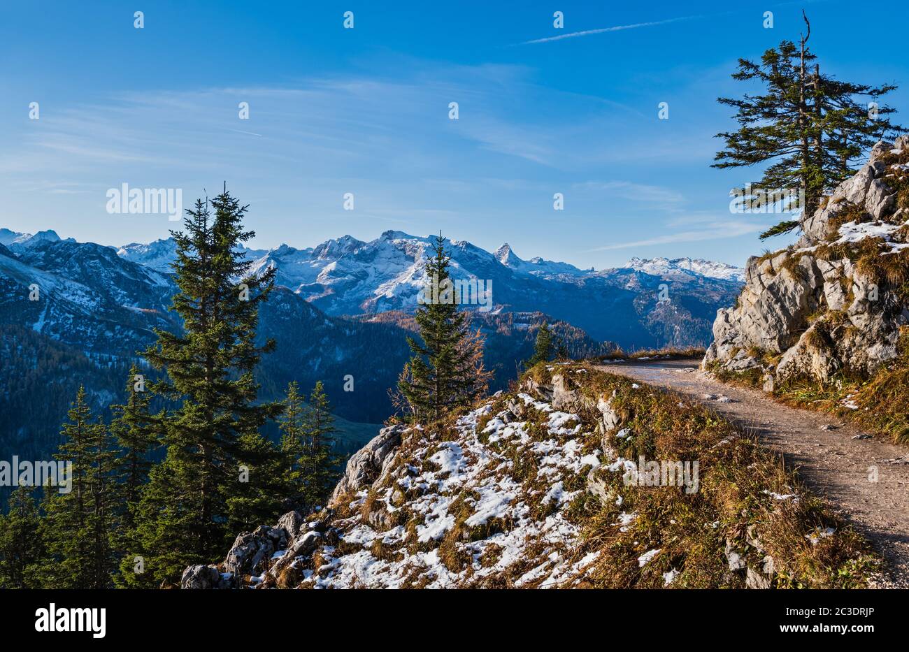 Autumn Alps mountain misty morning view from Jenner Viewing Platform ...