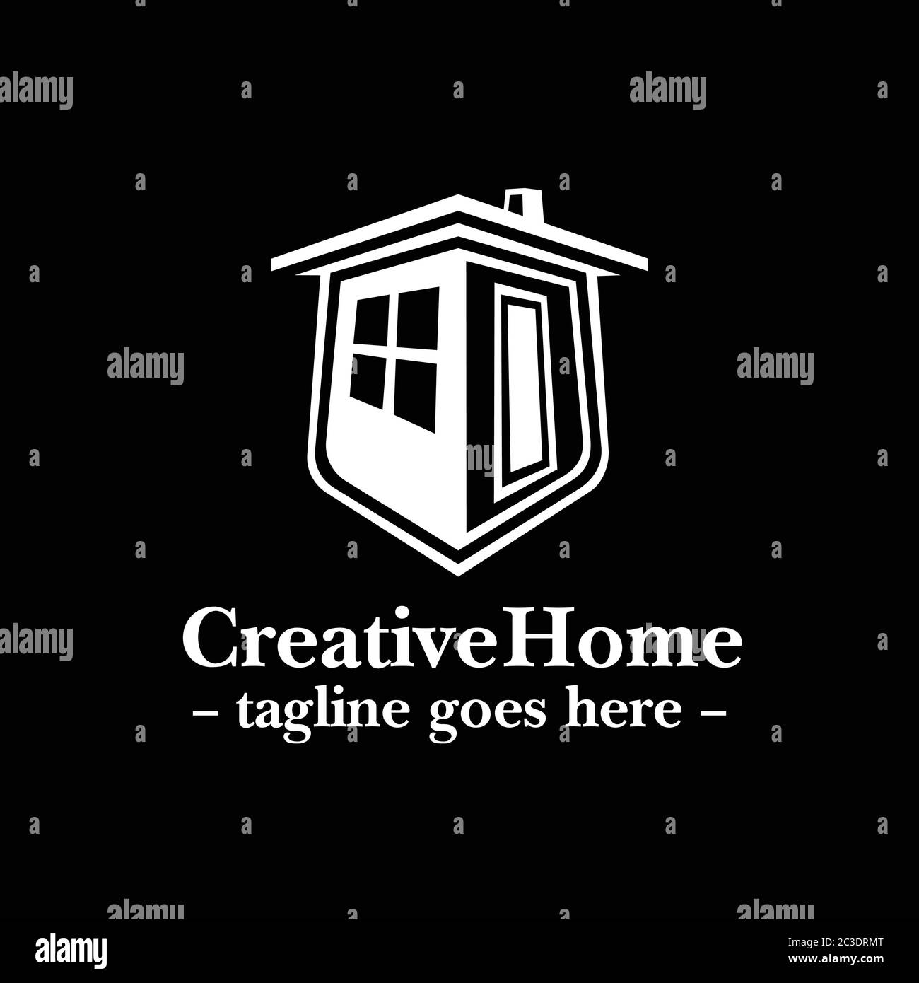 Shield house logo design. Real estate design template. Vector and ...