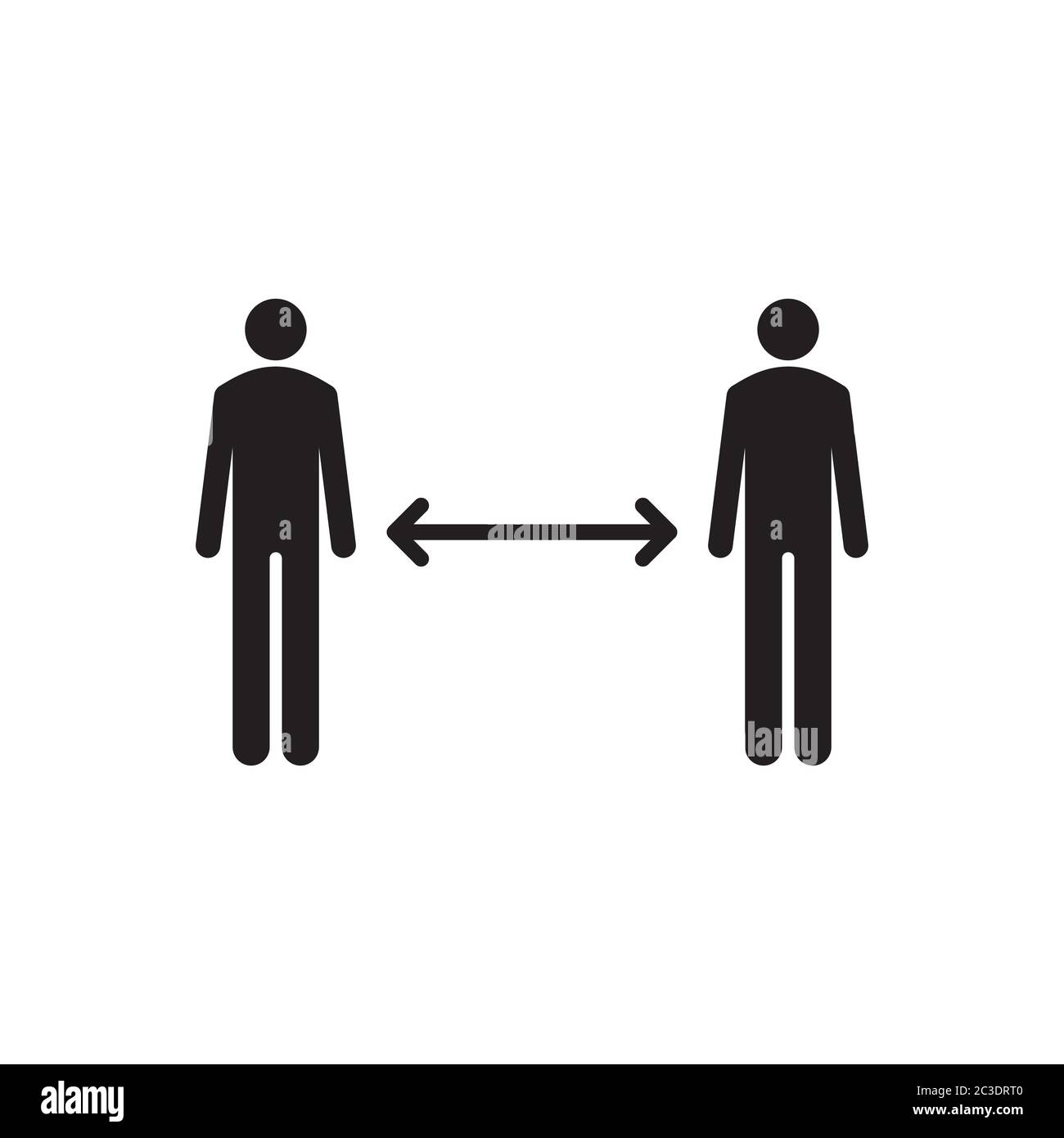 people distance icon flat vector isolated on white background Stock ...