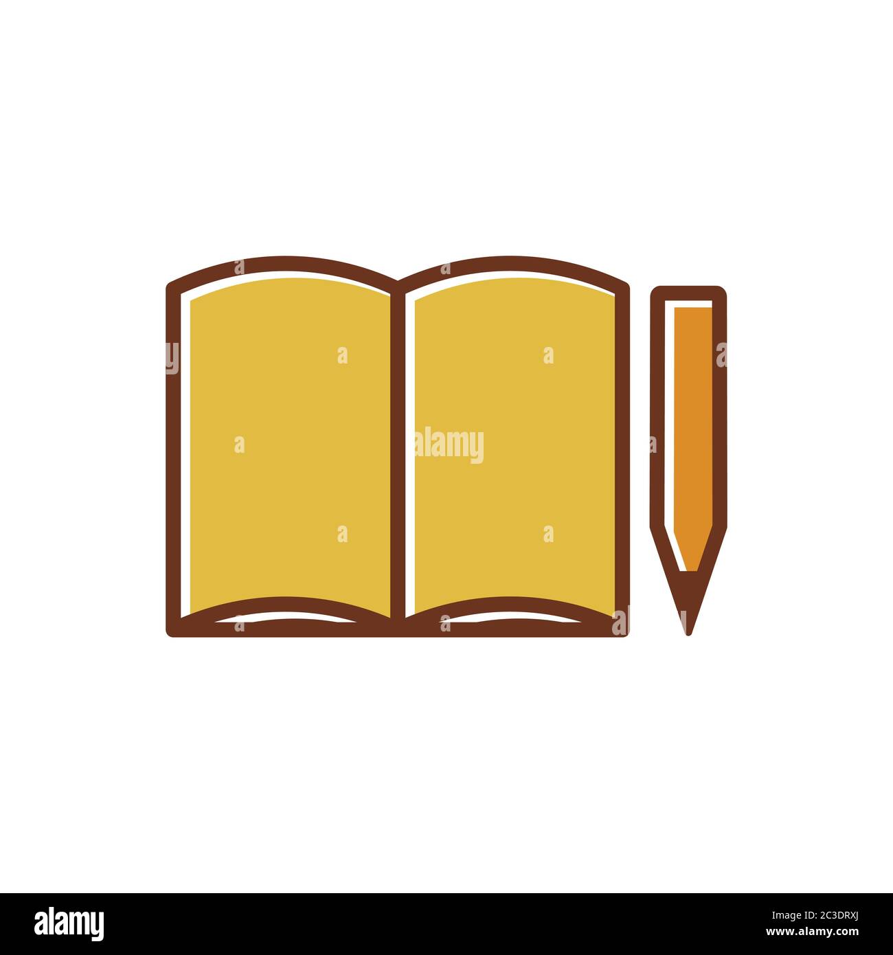 writing symbols, flat icons of books and pencils. design template ...