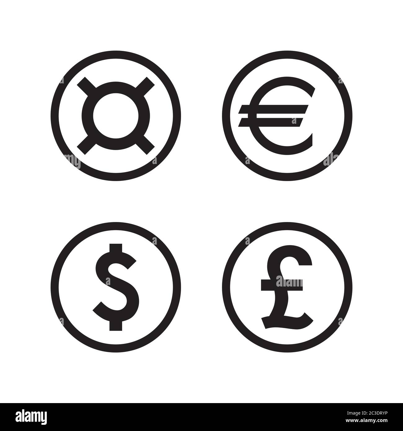icon set currency design vector on white background Stock Vector Image ...