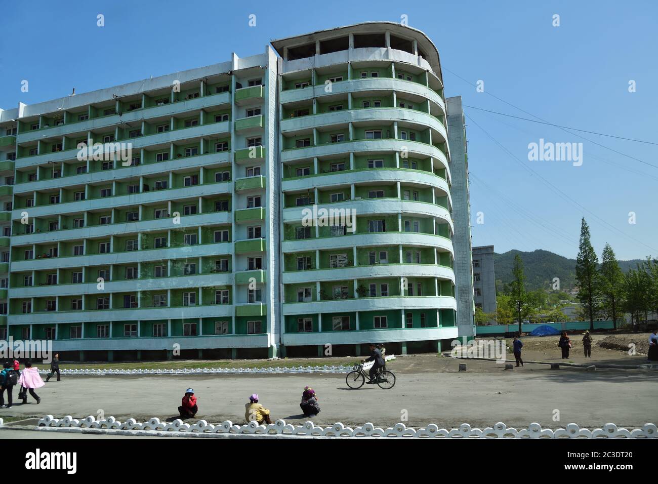 Wonsan, North Korea - May 3, 2019: Street scene in Wonsan, one of the ...