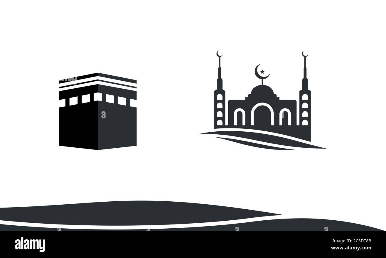 kabaa with mosque icon design vector illustration Stock Vector Image ...
