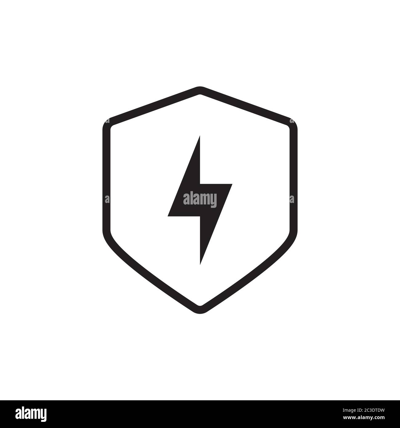lightning on shield icon sign symbol flat vector Stock Vector Image ...
