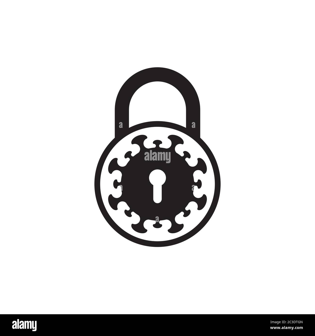 lockdown icon. coronavirus in padlock vector illustration Stock Vector ...