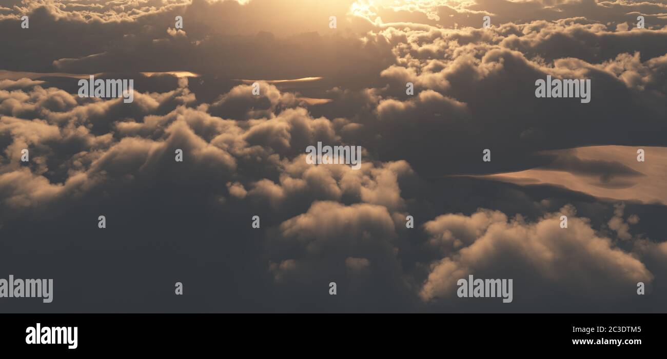 above clouds sunset god ray light sun Stock Photo - Alamy