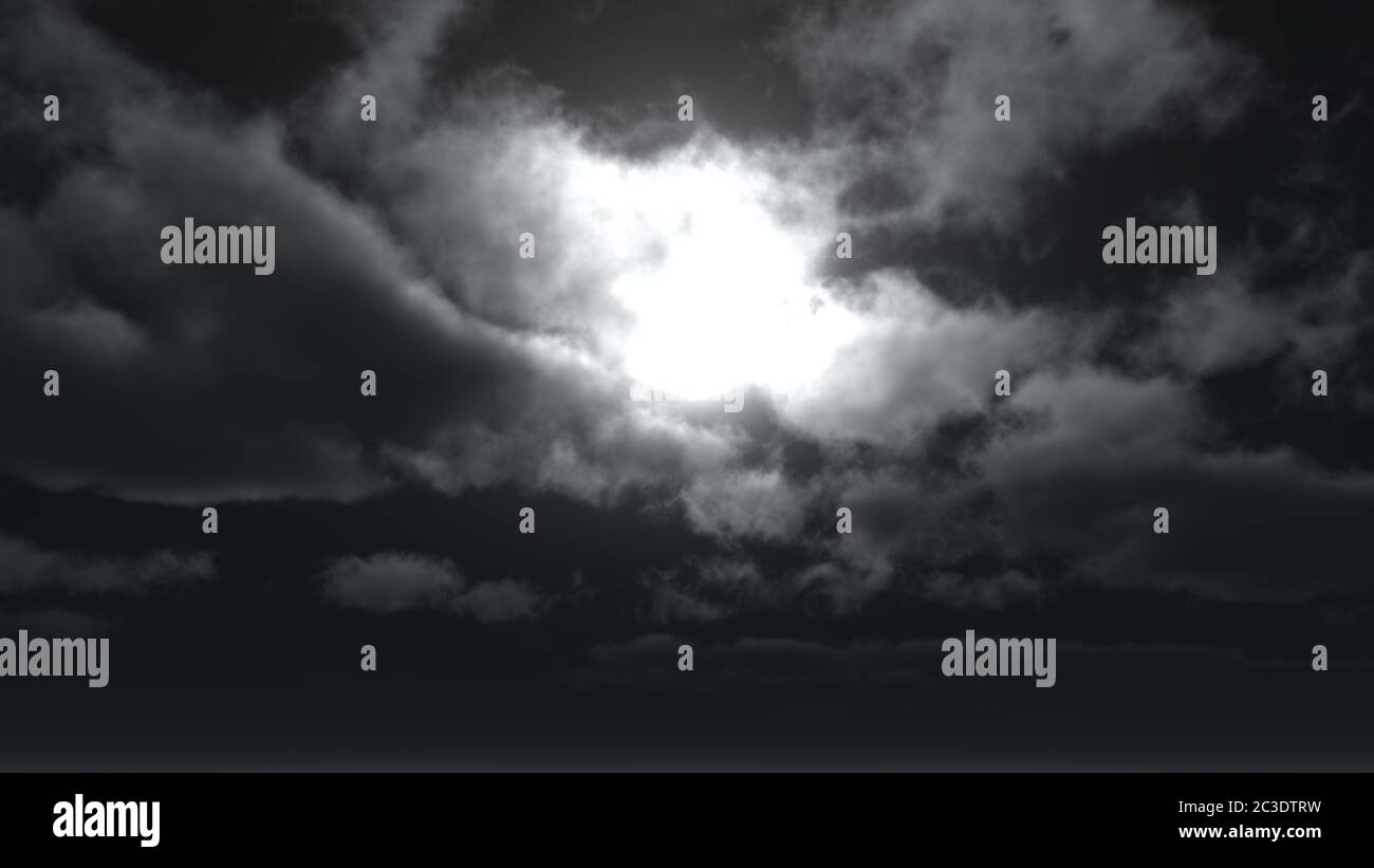 moon horror clouds at night, 3d render Stock Photo - Alamy
