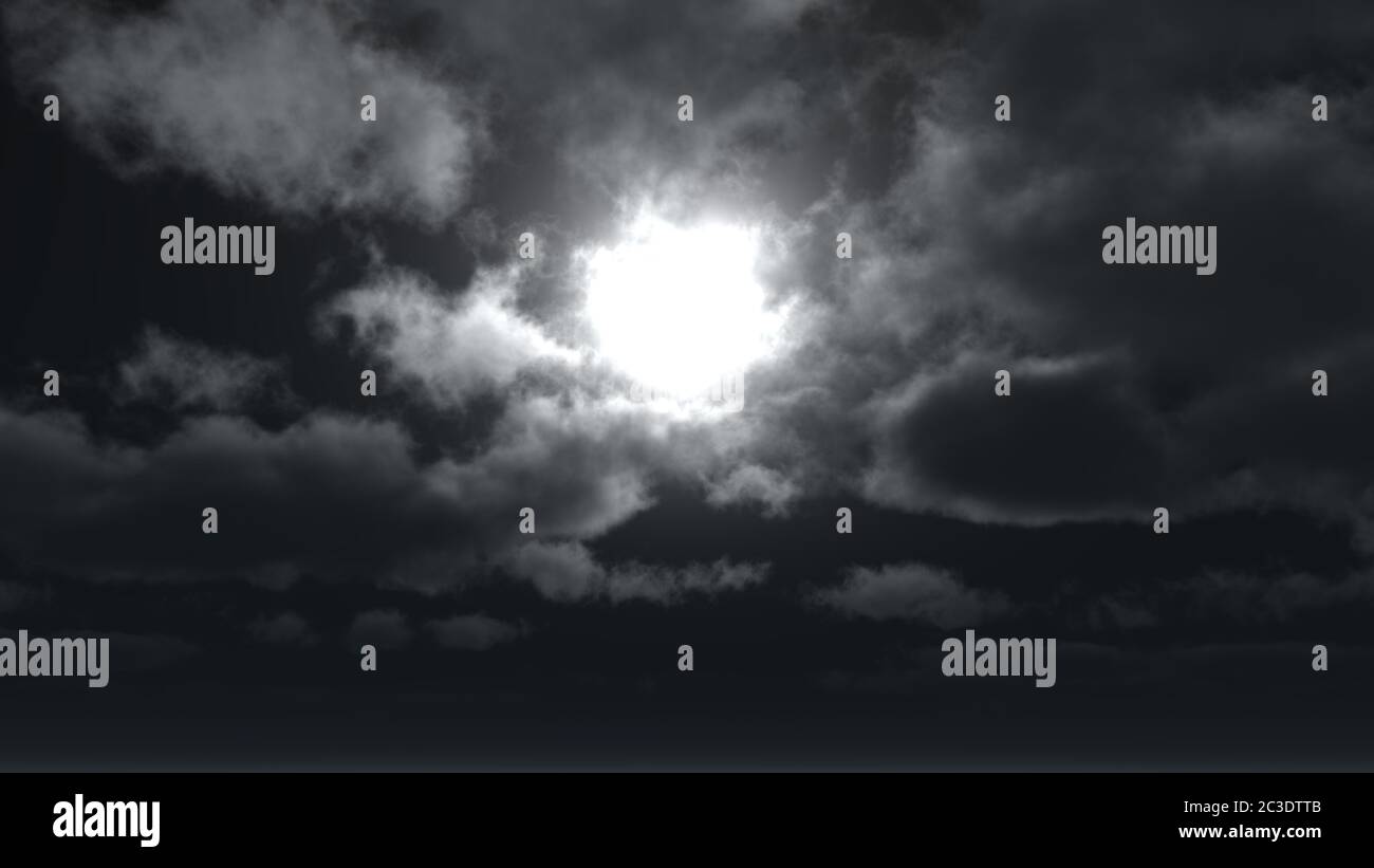 moon horror clouds at night, 3d render Stock Photo - Alamy