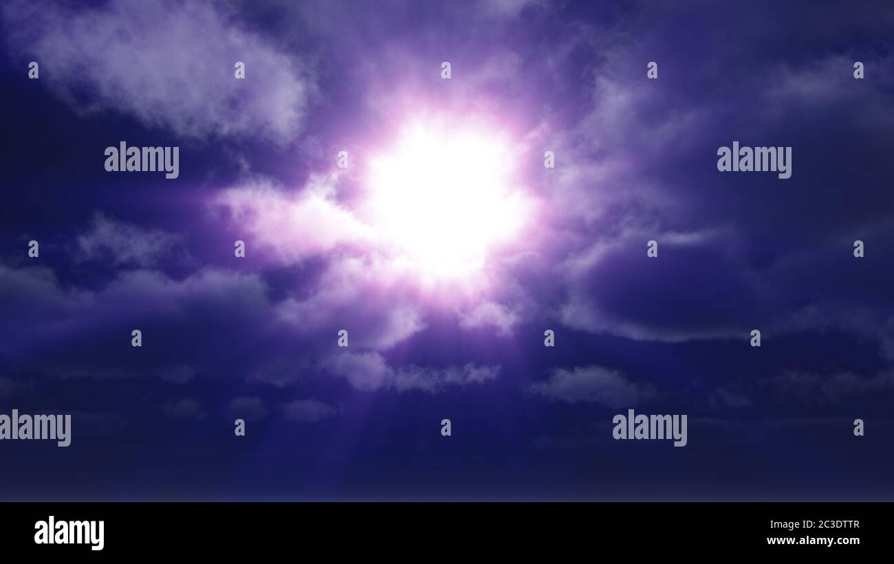 moon horror clouds at night, 3d render Stock Photo - Alamy