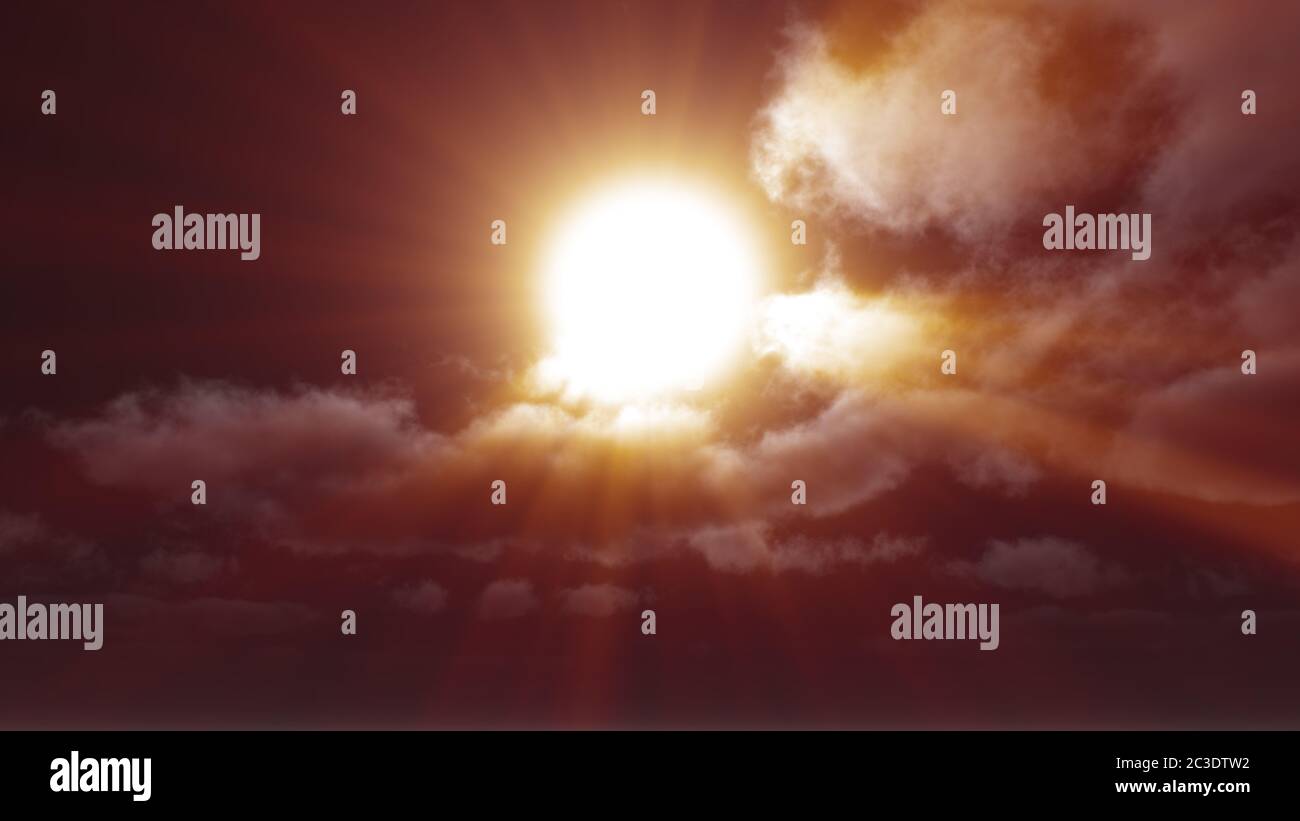 moon horror clouds at night, 3d render Stock Photo - Alamy