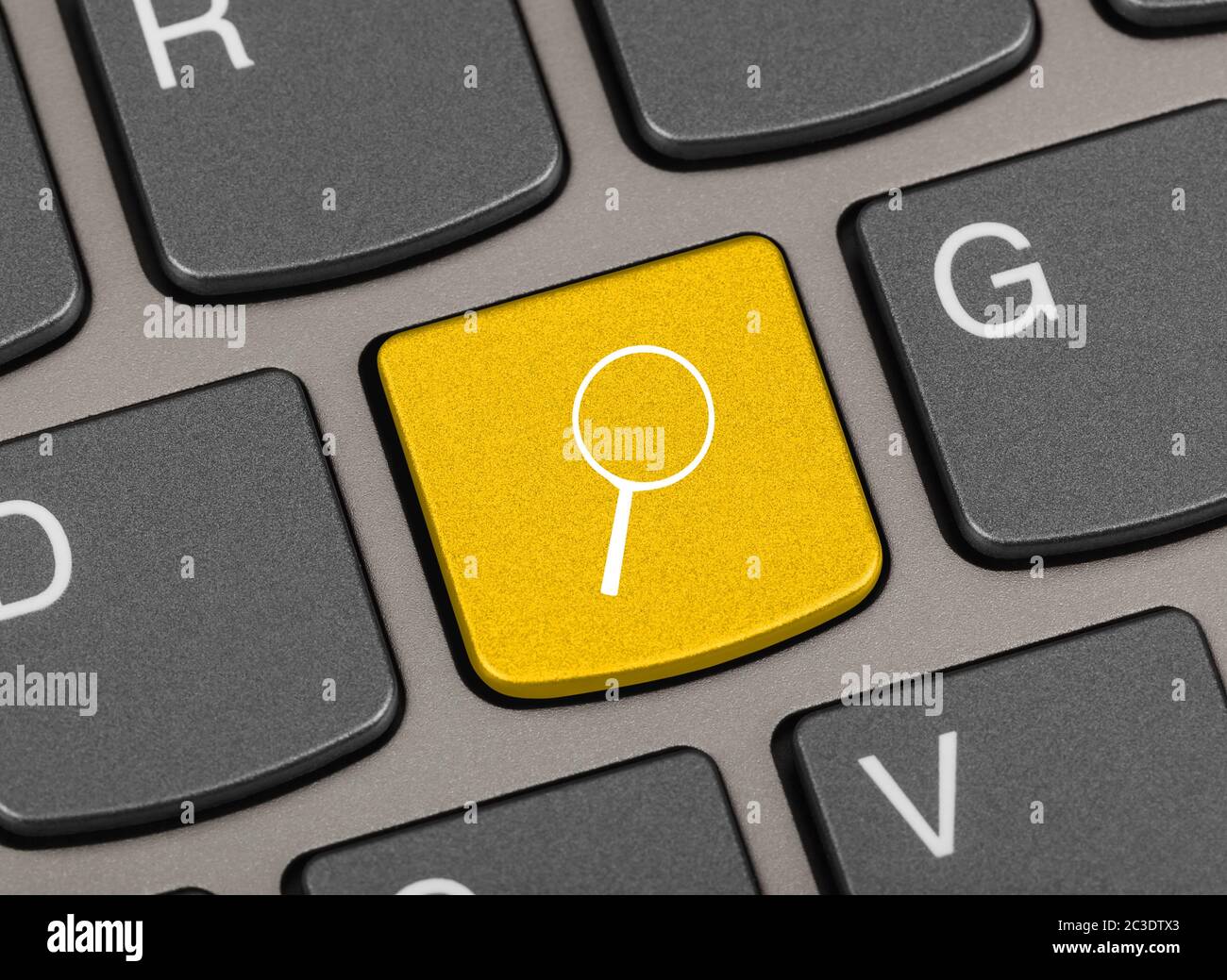 Computer keyboard with search key Stock Photo - Alamy