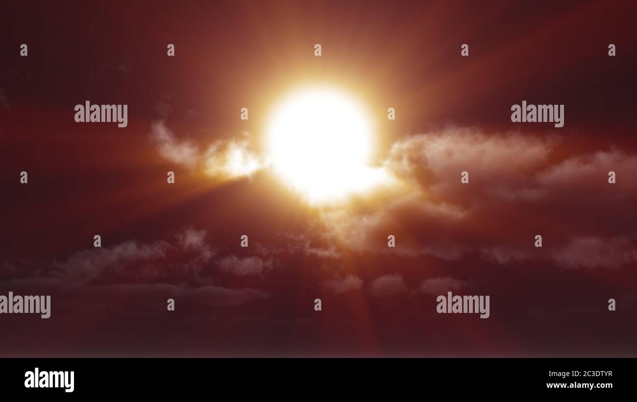 moon horror clouds at night, 3d render Stock Photo - Alamy