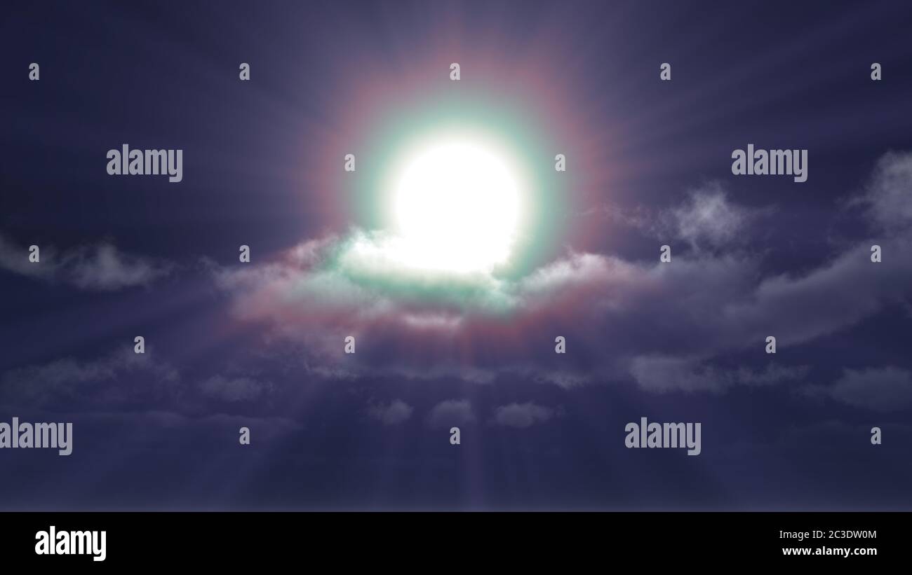 moon horror clouds at night, 3d render Stock Photo - Alamy