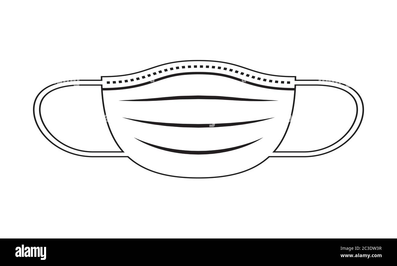 medical mask lines icon design vector isolated on white background ...