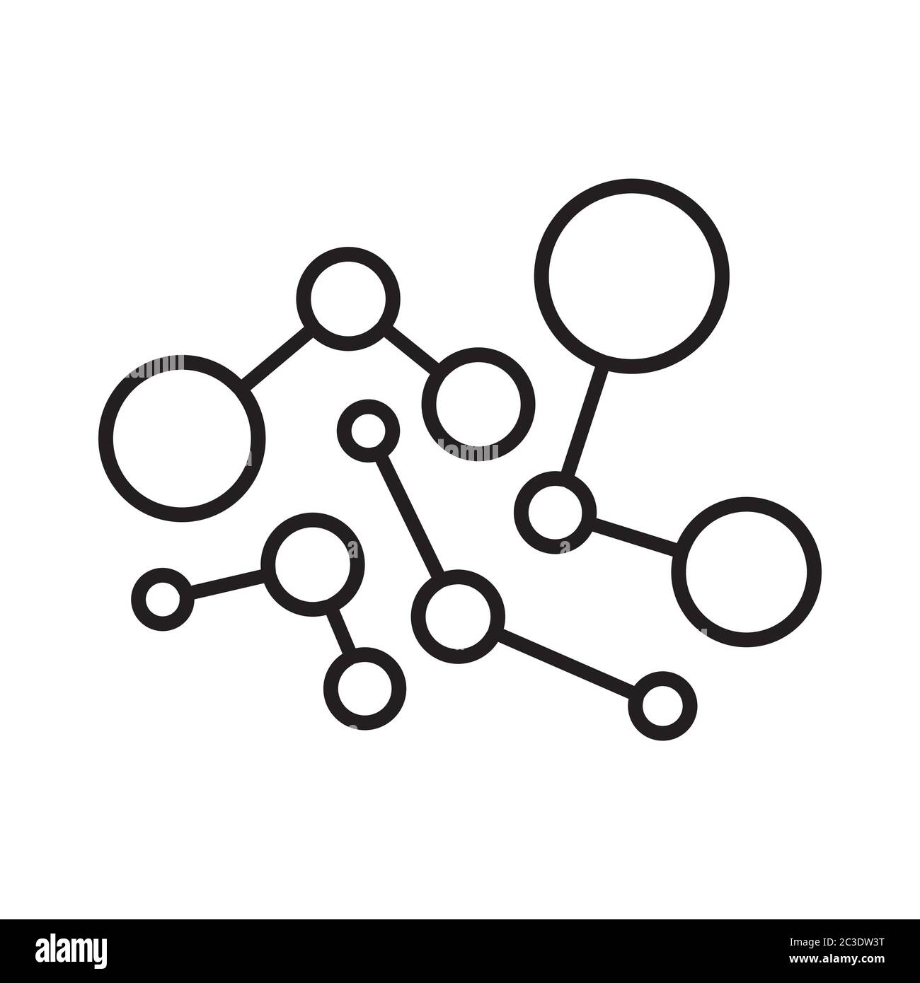 connection chemistry line icon vector isolated on white background ...