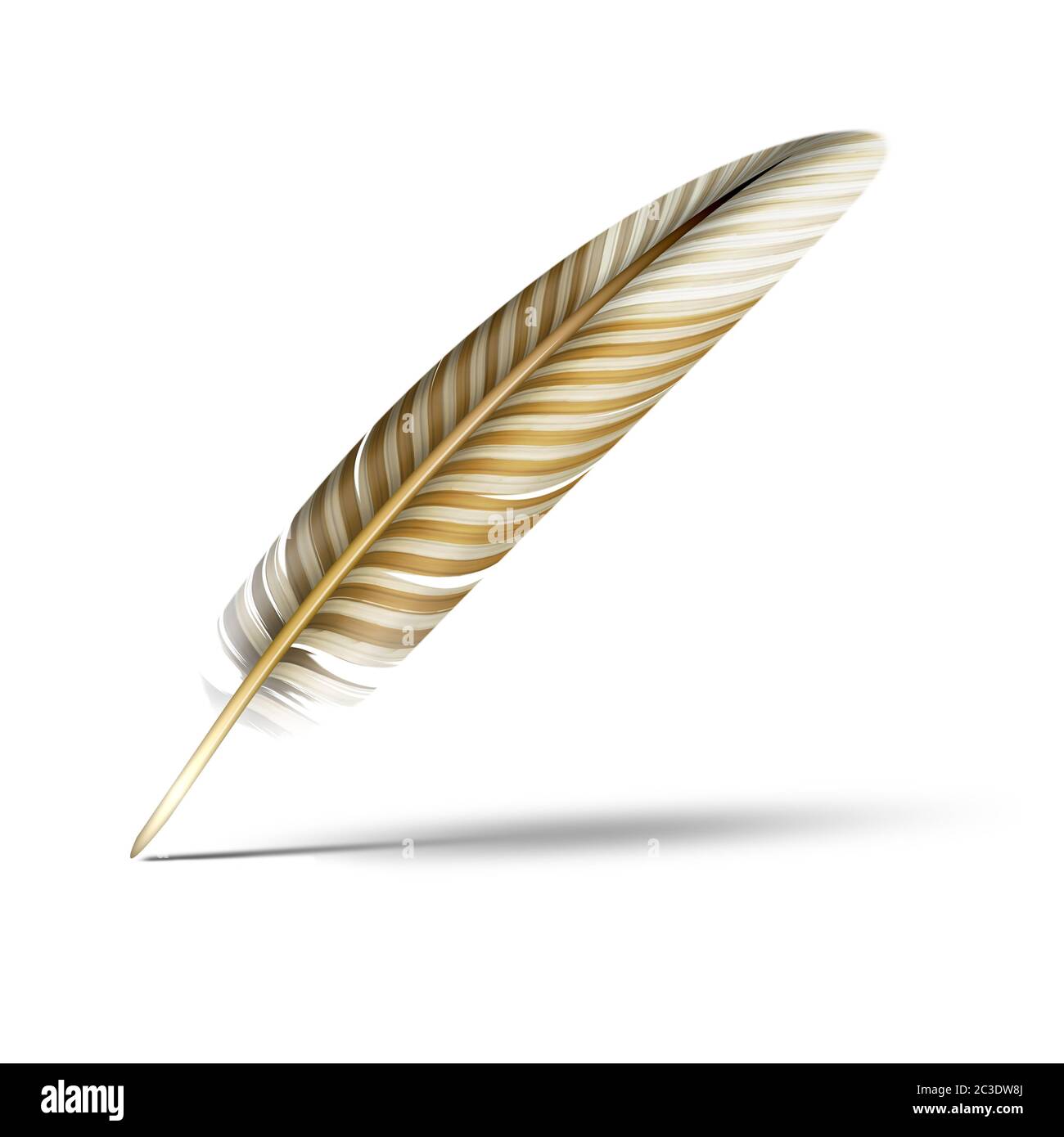 beautiful feather with shadow on white Stock Photo - Alamy