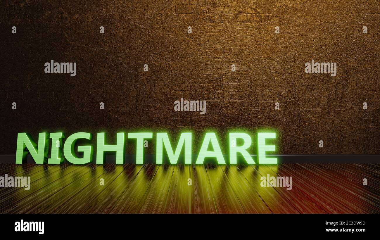 dark floor with text nightmare Stock Photo - Alamy