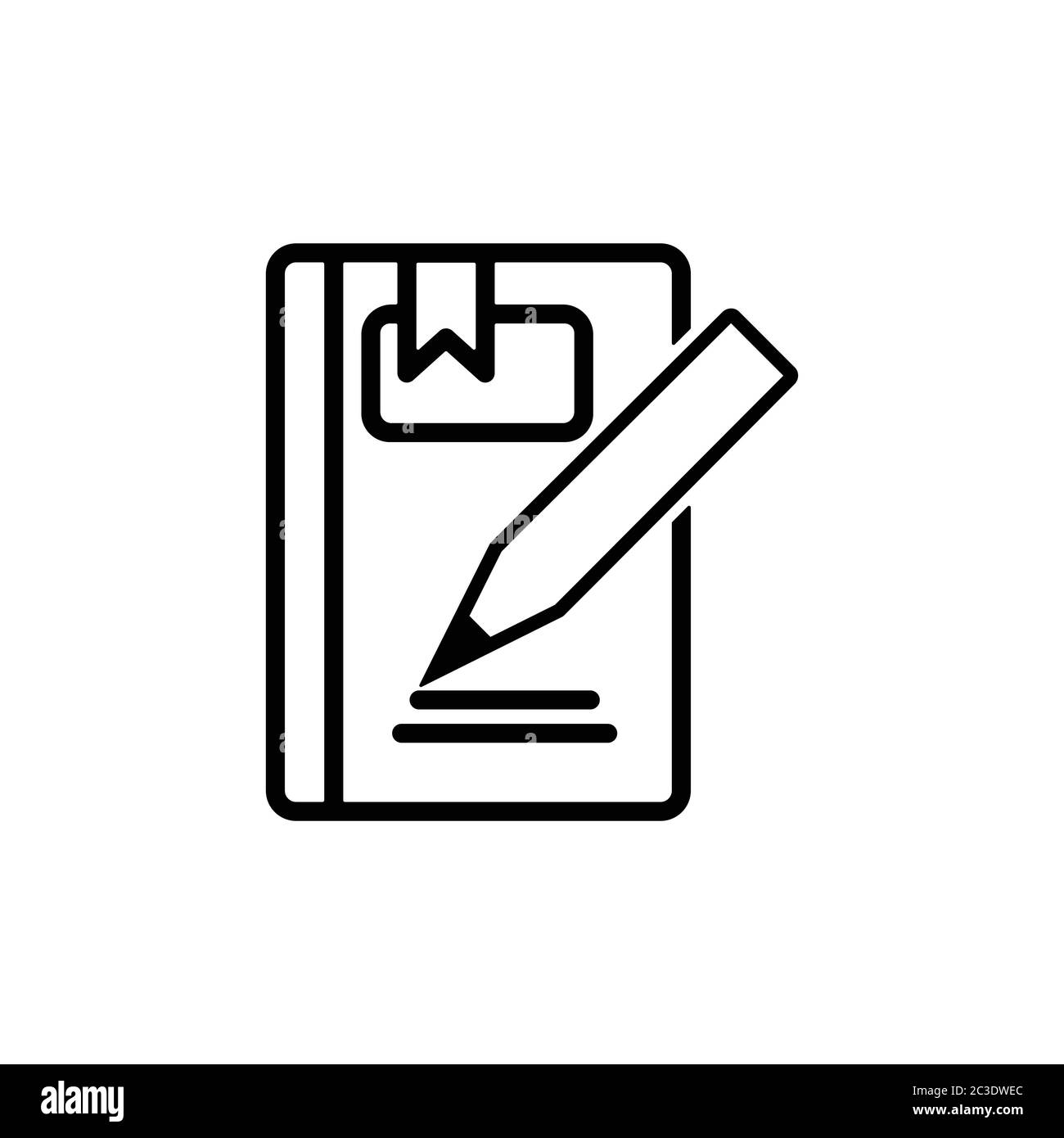 Spiral notepad pencil icons Cut Out Stock Images & Pictures - Alamy