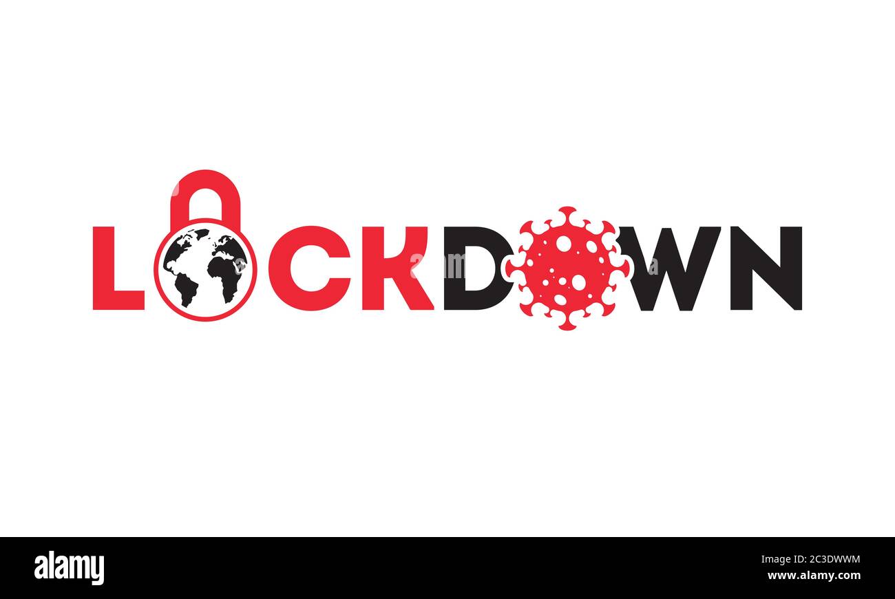 coronavirus lockdown text design vector. social distancing prevent ...