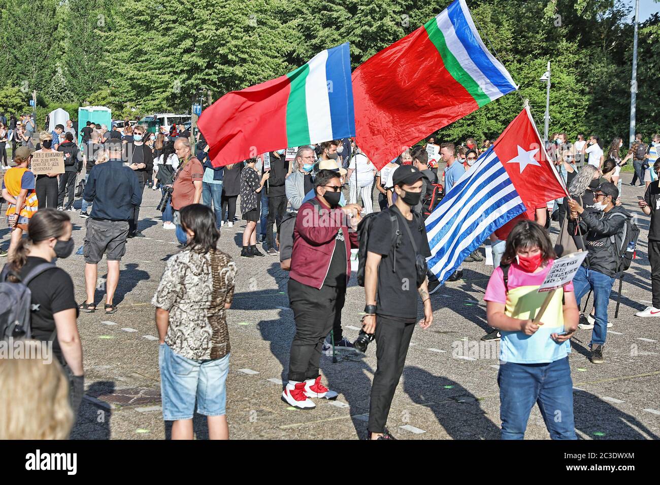 HOORN, Netherlands. 19th June, 2020. dutchnews, Protests at statue of ...