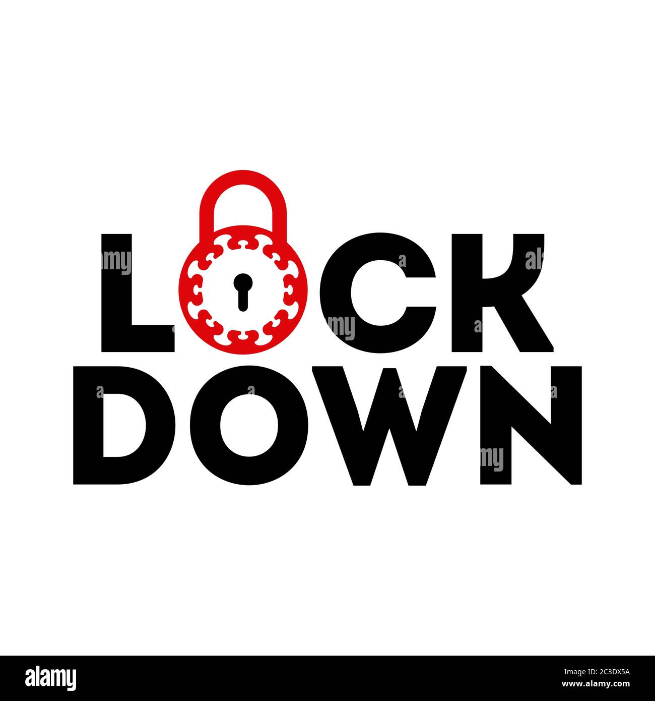 lockdown text coronavirus sign. vector illustration Stock Vector Image ...