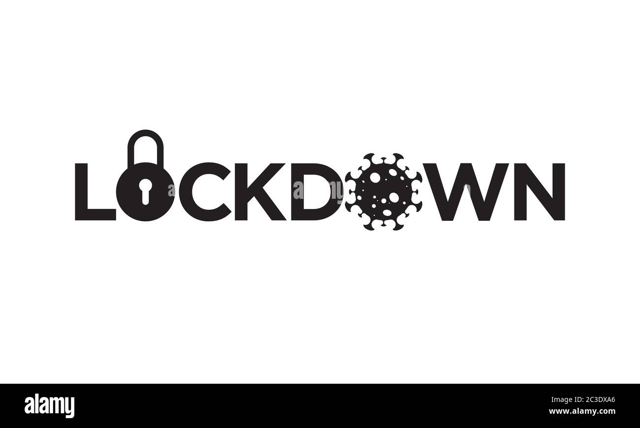 lockdown word design vector. coronavirus quarantine illustration Stock ...