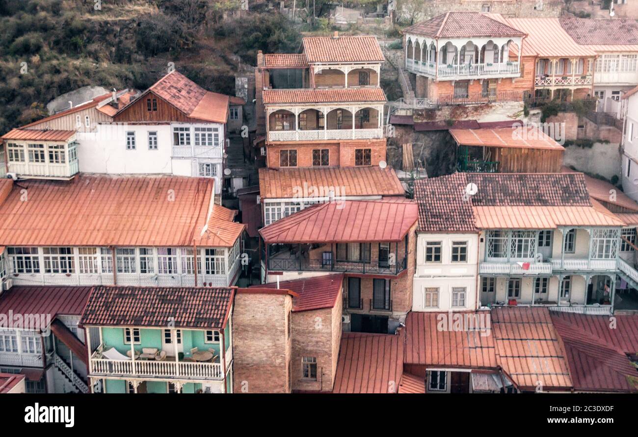residential old quarter of a slum in the city of Georgia Stock Photo ...