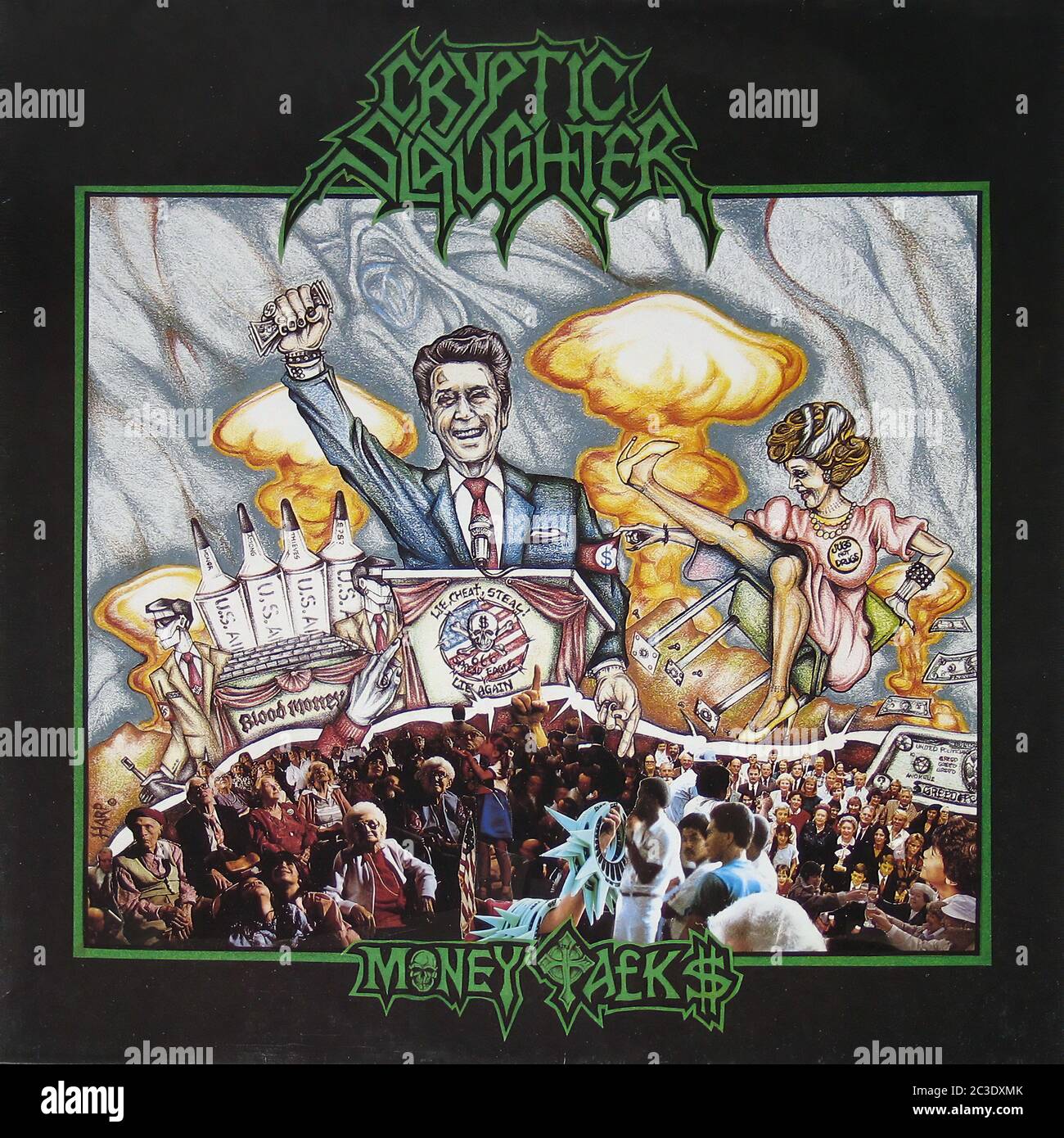 CRYPTIC SLAUGHTER MONEY TALKS - Vintage 12'' vinyl LP Cover Stock Photo ...