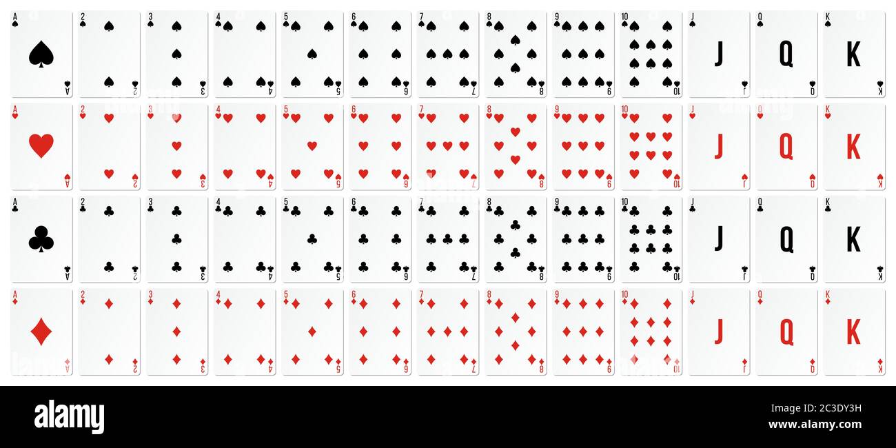 set spades hearts clubs diamonds playing cards design vector Stock ...