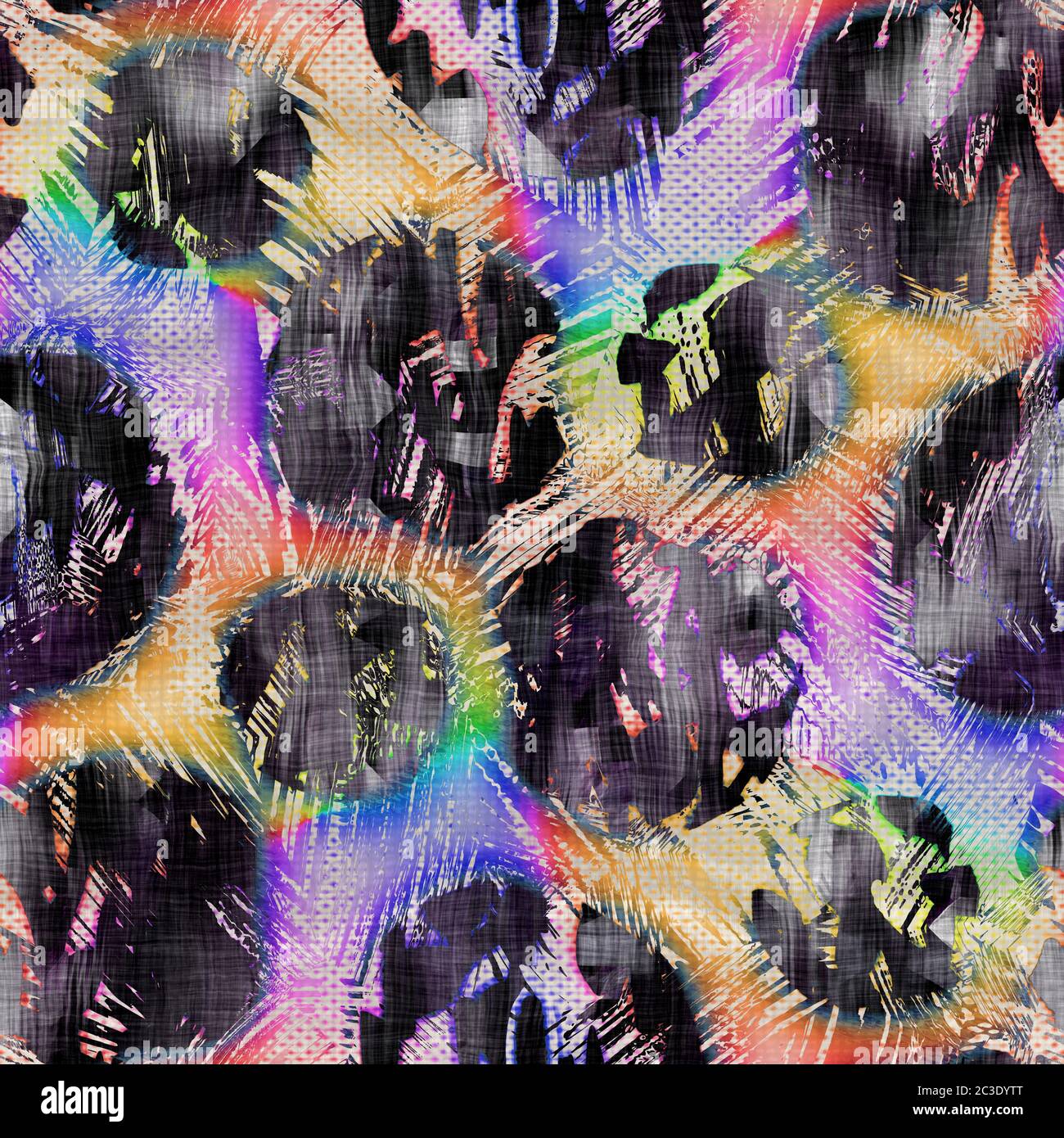 Seamless vibrant rainbow painted texture. Bold psychedelic neon ...