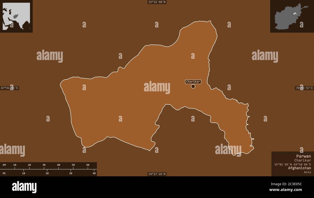 Parwan, province of Afghanistan. Patterned solids with lakes and rivers ...