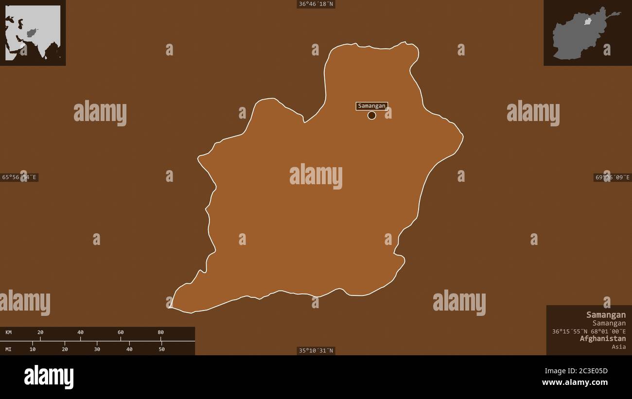 Samangan, province of Afghanistan. Patterned solids with lakes and ...