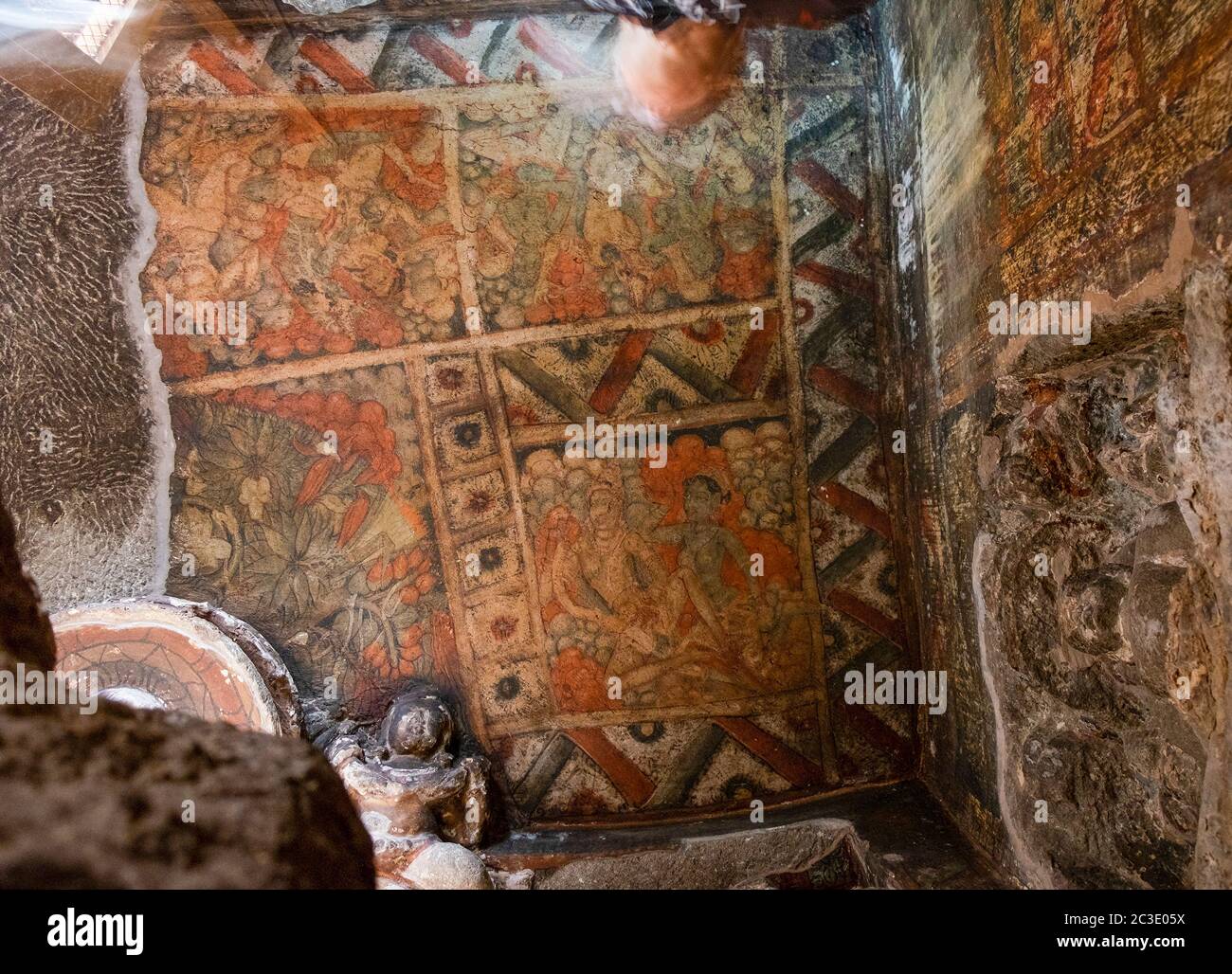 Fresco in Ellora Cave, Aurangabad, Maharashtra, India Stock Photo - Alamy