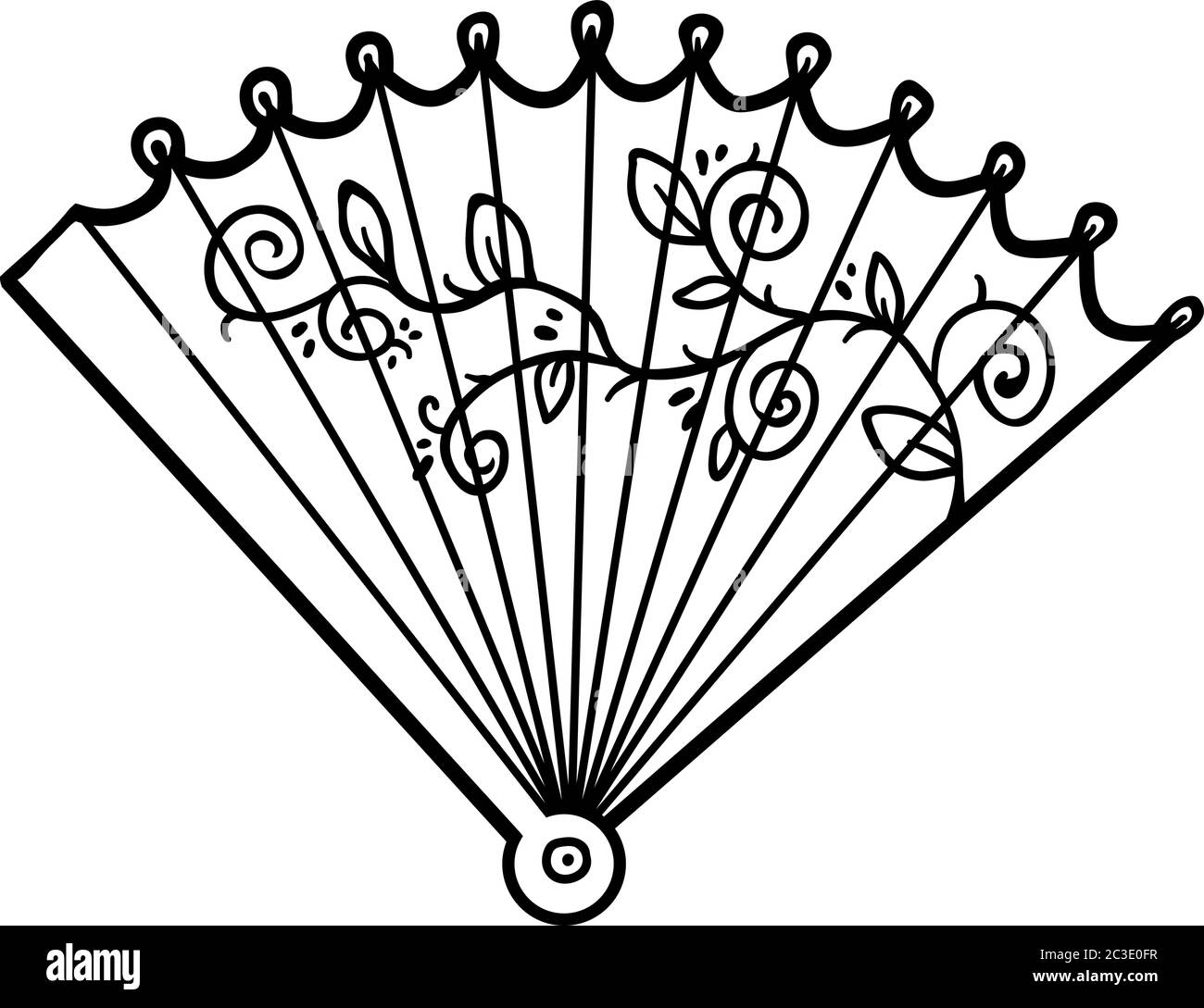 Coloring book for children, cartoon accessories, Fan Stock Vector Image ...
