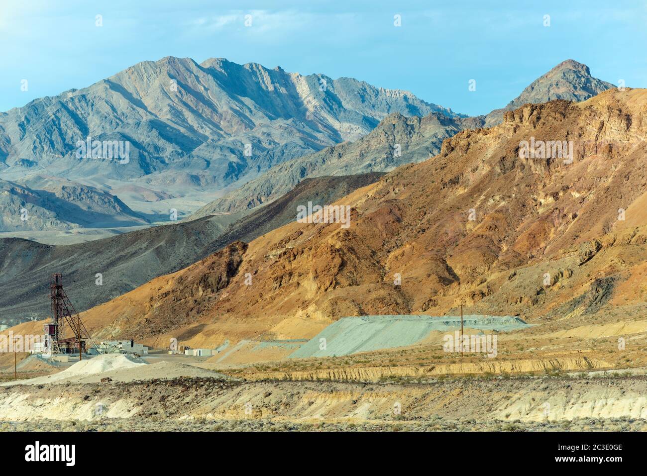 A mining operation in the desert near Death Valley National Park ...