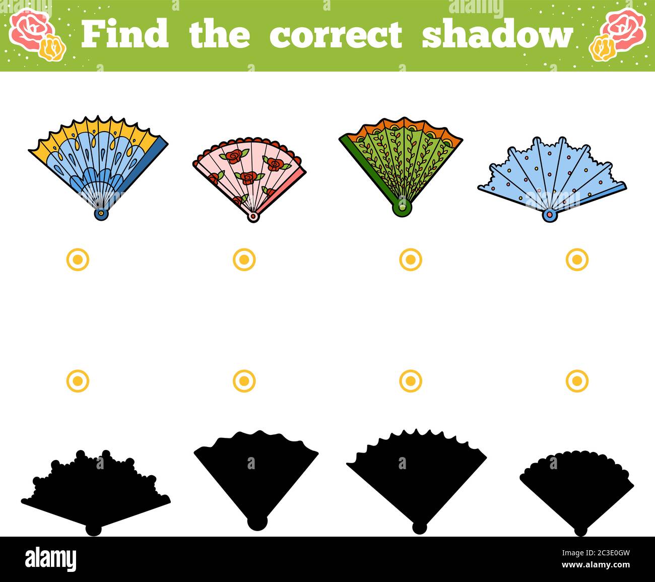 Find the correct shadow, education game for children. Vector set of ...