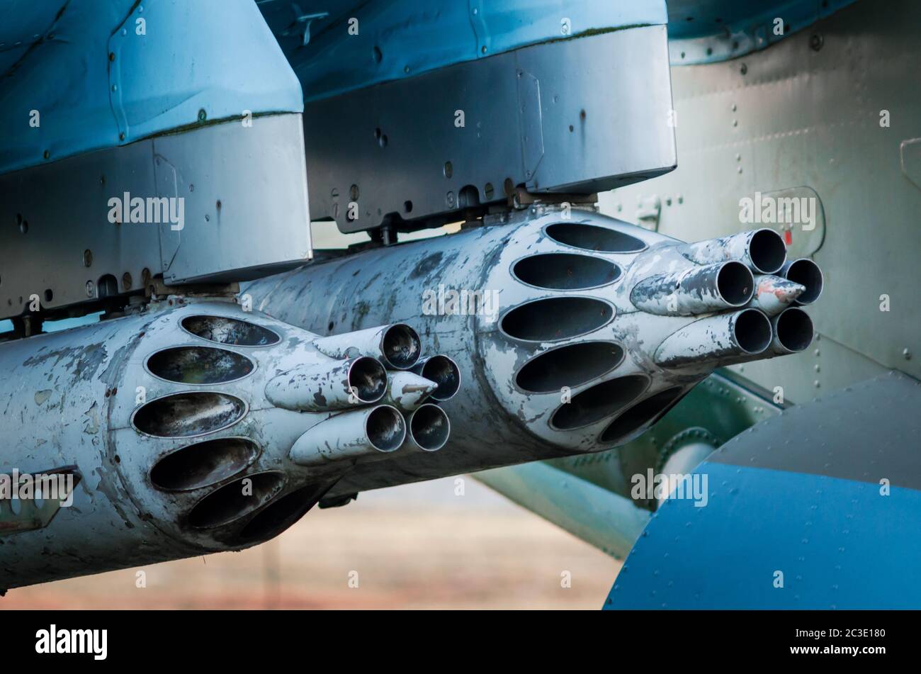 army military rocket launcher on the wing of an airplane Stock Photo ...