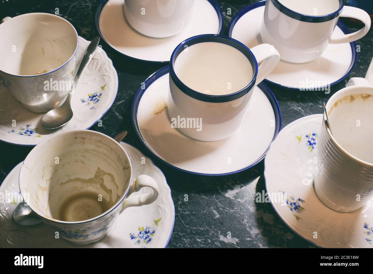 Dirty coffee cups hi-res stock photography and images - Alamy