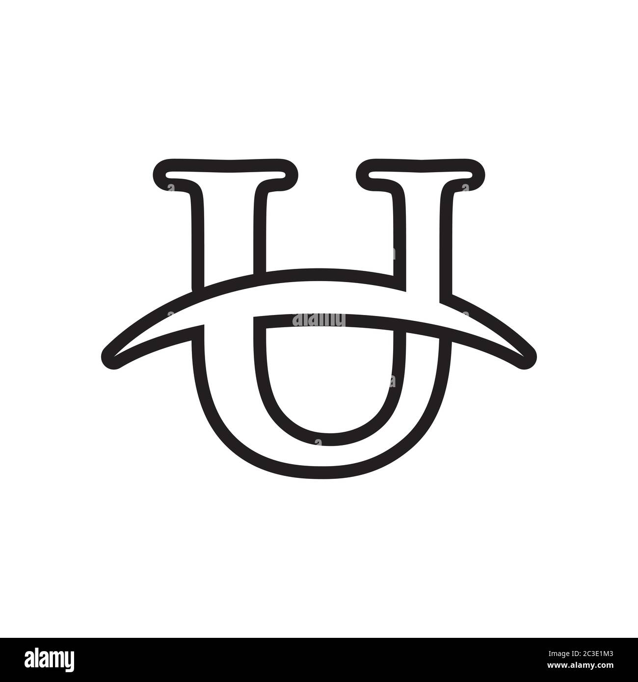 letter U icon symbol design vector isolated on white background Stock ...