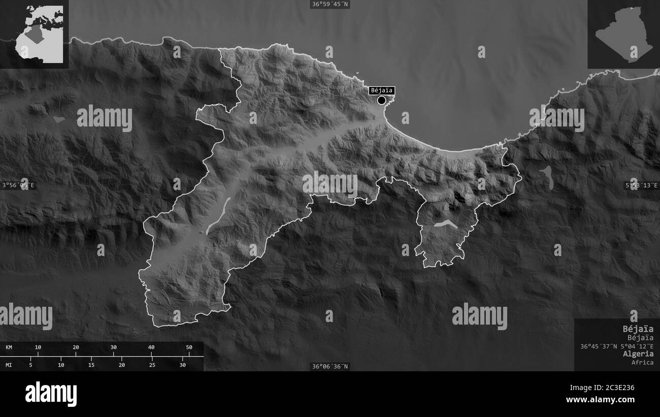 Outline map of bejaia Black and White Stock Photos & Images - Alamy